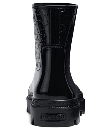 Coach Millie Rubber Rain Bootie Black 6 B (M)