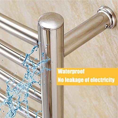 Bathroom Towel Warmer Electric Heated Towel Rack, Towel Warmer for Bathroom, 10-Bar Wall-Mounted Electric Heated Towel Rack, Energy Efficient 88W, Stainless Steel Heated Towel Rail Drying Rack with On