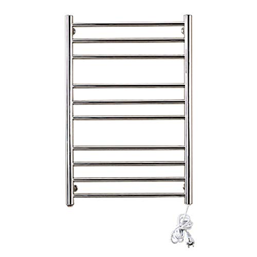 Bathroom Towel Warmer Electric Heated Towel Rack, Towel Warmer for Bathroom, 10-Bar Wall-Mounted Electric Heated Towel Rack, Energy Efficient 88W, Stainless Steel Heated Towel Rail Drying Rack with On
