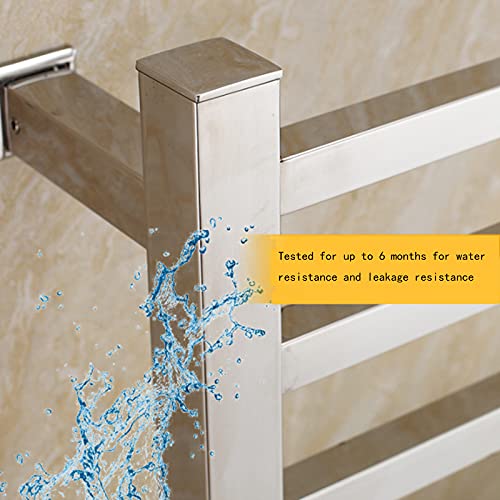 Bathroom Towel Warmer Electric Heated Towel Rack, Electric Heated Towel Rack 14 Curved Bar Wall Mounted Towel Warmer Drying Rack Constant Temperature 304 Stainless Steel Heated Towel Rail Bathroom Rad