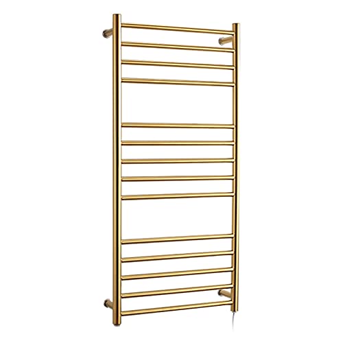 Bathroom Towel Warmer Electric Heated Towel Rack, Electric Heated Towel Rack 14 Curved Bar Wall Mounted Towel Warmer Drying Rack Constant Temperature 304 Stainless Steel Heated Towel Rail Bathroom Rad