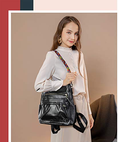 Tom Clovers Women Leather Backpack Daypack Casual Fashion Bag for Ladies Girls