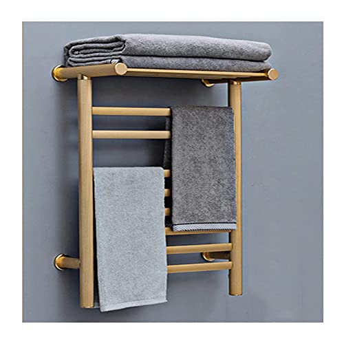 Bathroom Towel Warmer Electric Heated Towel Rack, Matte Black Towel Warmer Bathroom 304 Stainless Steel Electric Towel Rack Radiator Wall Mounted 89W Heated Towel Rail with Waterproof LED Switch, Bath