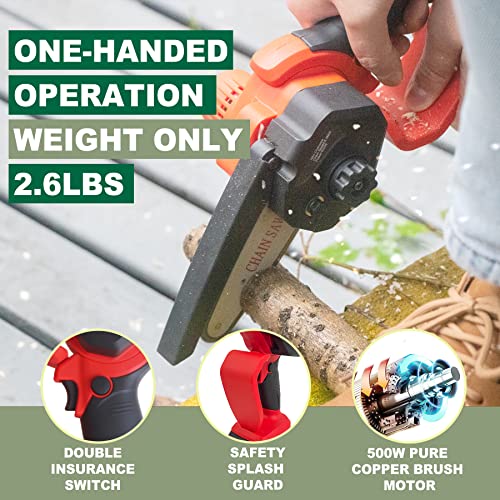 T TOVIA Cordless Power Chainsaw for Makita 18V Battery(Battery NOT Included), 4 Inch Hand-held Mini Pruning Saw for Wood Cutting, Tree Trimming, Camping