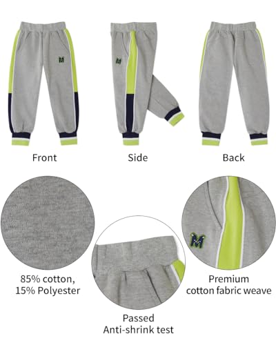 ROROANCO Boys' 2-Piece Comfortable Pull On Sweatshirt Set (Ages 3-9) – Dryer Safe Crewneck Top & Jogger Sweatpants, Trusted Korean Brand