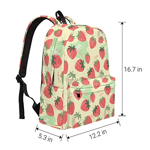 Travel Backpack Strawberry Backpacks Laptop Backpacks Lightweight Daypack Mini Backpack For Boys Girls 16 Inch