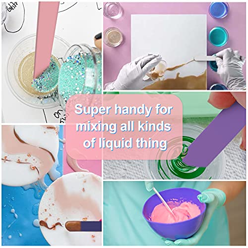 HTVRONT Stir Sticks for Epoxy Resin, 20PCS PVC Mixing Sticks, 4 Colors Reusable Plastic Stirring Sticks for Mixing Resin, Epoxy, Liquid, Paint, Molds, DIY Crafts