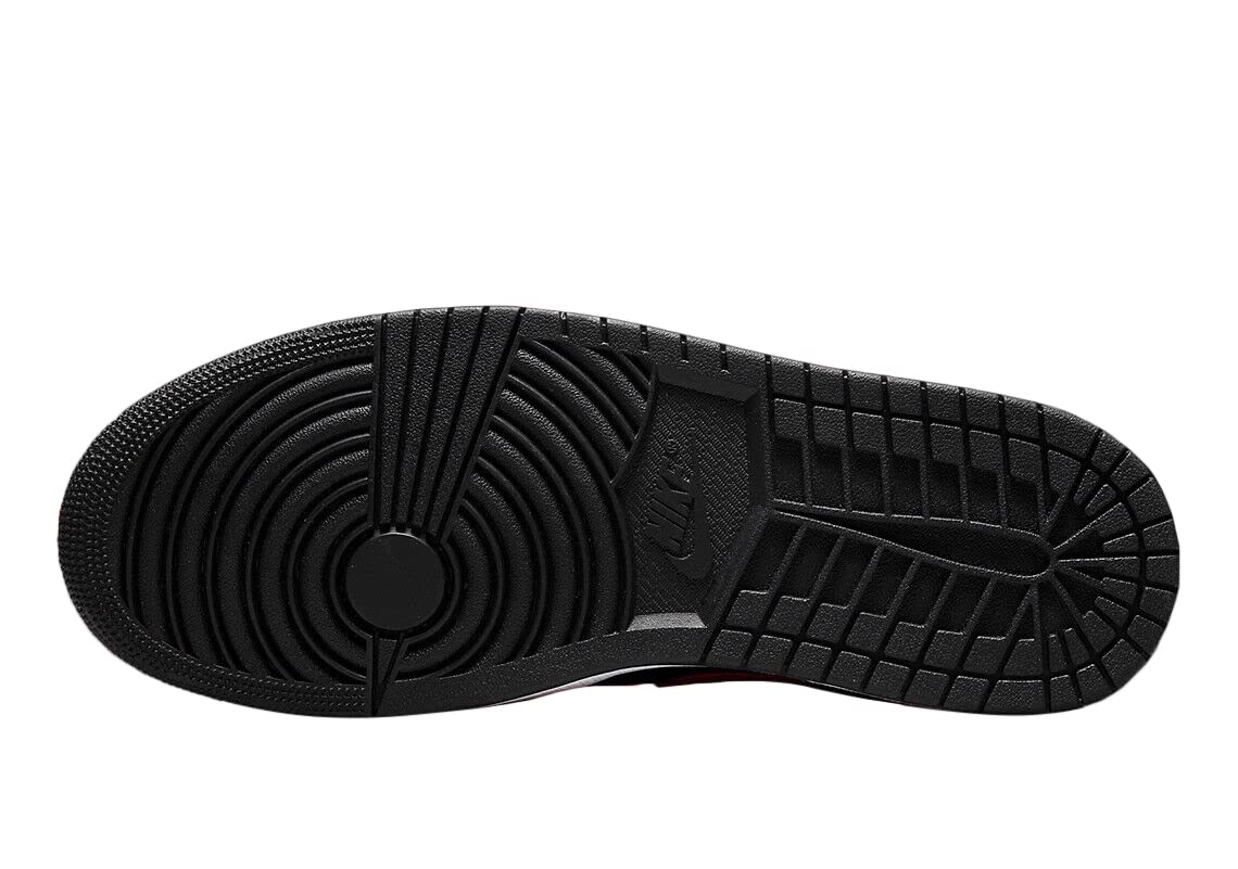 Jordan Mens Air Jordan 1 Low 553558 063 Toe - Size 8.5, Black/Fire Red-white