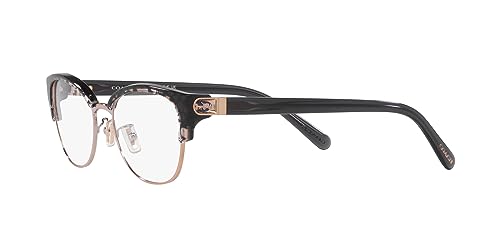 Coach HC6195 Prescription Eyewear Frames, Shiny Rose Gold/Grey Signature C/Demo Lens, 53 mm