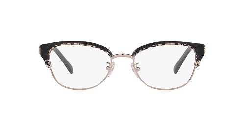 Coach HC6195 Prescription Eyewear Frames, Shiny Rose Gold/Grey Signature C/Demo Lens, 53 mm