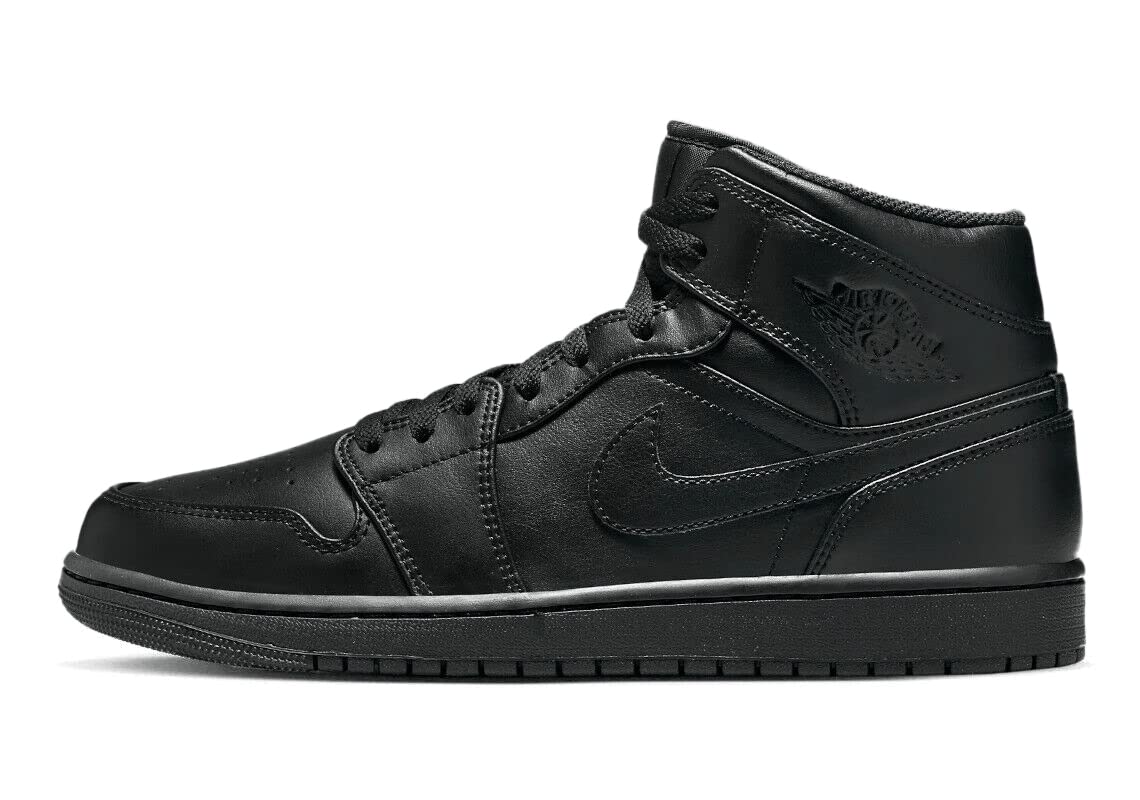 Jordan Mens Air 1 Mid 554724 093 "Triple Black - Size 8