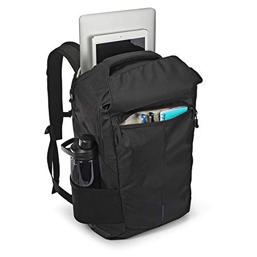 High Sierra Access Pro Backpack with 17-Inch Quilted Laptop Sleeve, Large Organization Pocket and Reflective Straps, Black
