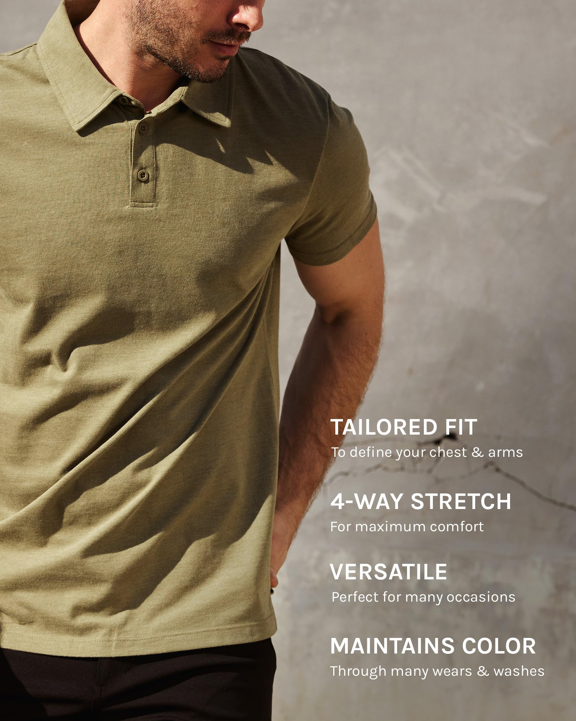 INTO THE AM Essential Polo Shirts for Men - Modern Fit Collared Shirt Men Fitted Short Sleeve Classic Golf Collar Shirts (Olive Green, 3X-Large)