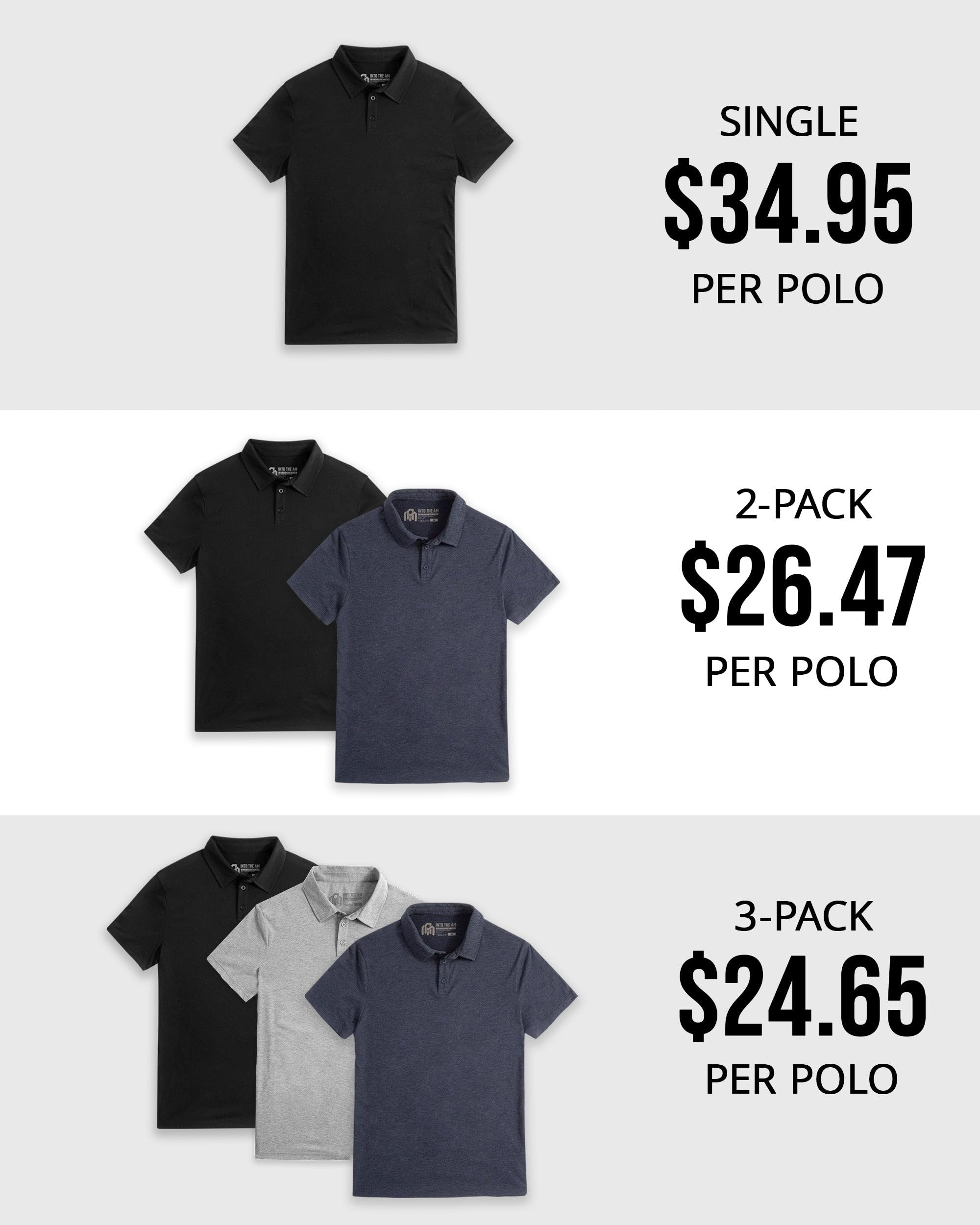 INTO THE AM Essential Polo Shirts for Men - Modern Fit Collared Shirt Men Fitted Short Sleeve Classic Golf Collar Shirts (Olive Green, 3X-Large)