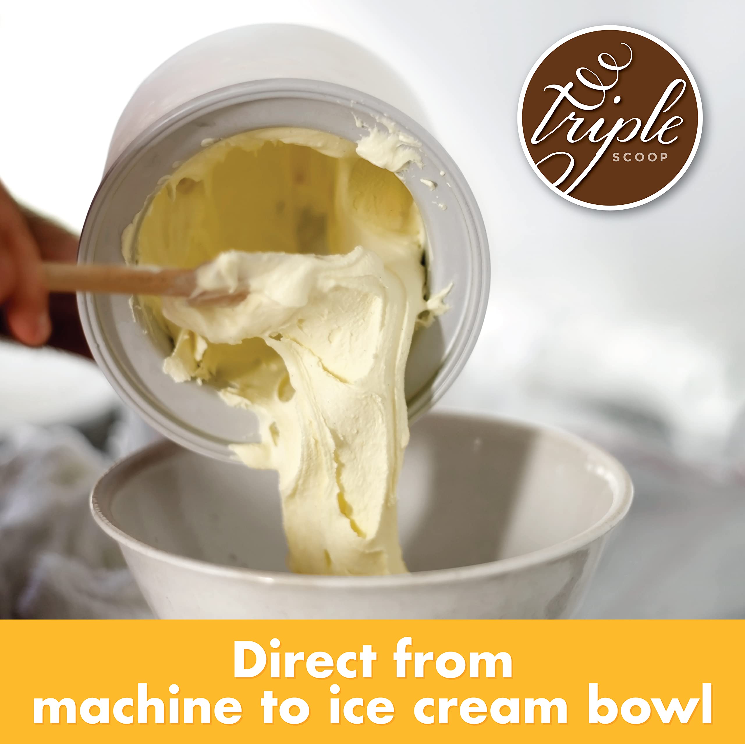 Triple Scoop Ice Cream Mix, Starter for use with Home Ice Cream Maker, Non-Gmo, No Artificial Colors or Flavors, Ready in Under 30 Mins (1, Coffee)