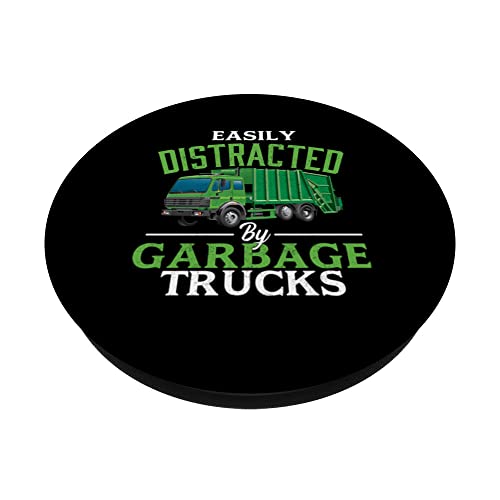 Easily Distracted By Garbage Trucks - Waste Management Trash PopSockets Swappable PopGrip