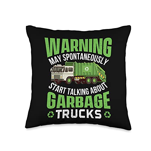 May Start Talking About Garbage Trucks - Waste Management Throw Pillow