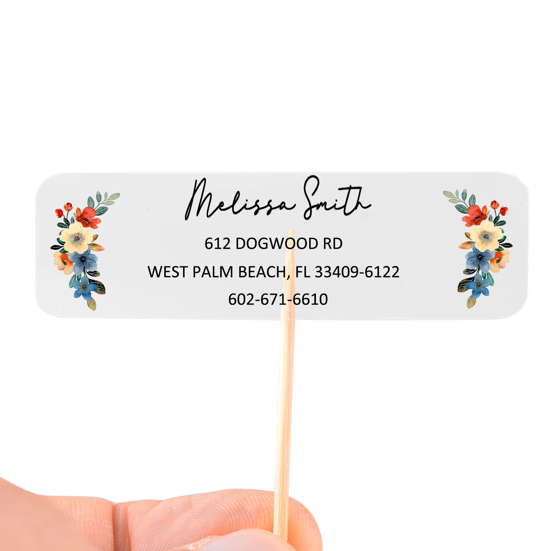 GICOHI Custom Return Address Labels, Personalized Mailing Label Stickers with Floral Designs-Set of 150 (Florals)
