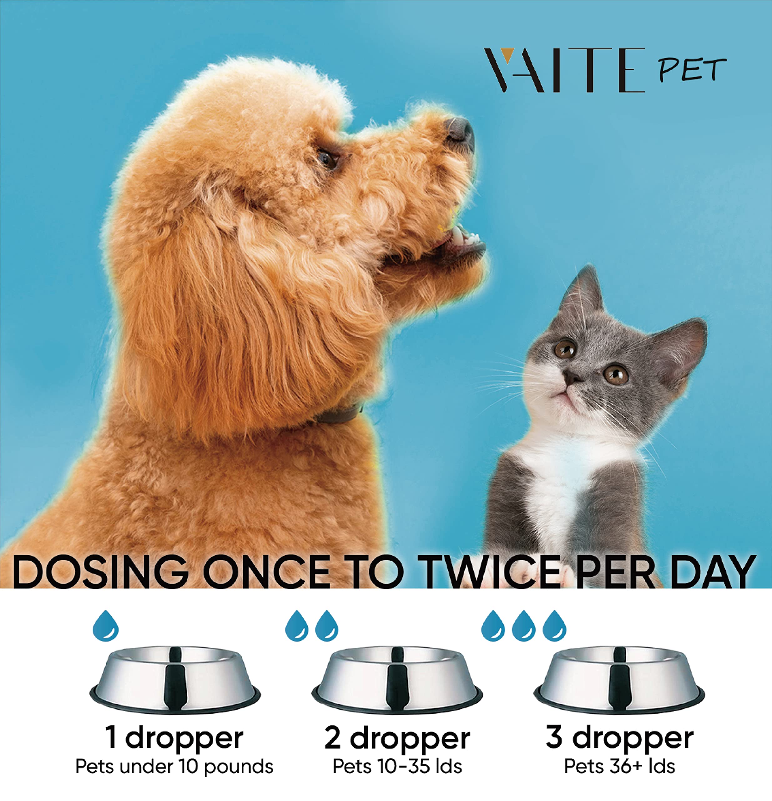 Hip & Joint Glucosamine Drops for Pets - Advanced Formula with Glucosamine, Chondroitin & MSM - Enhances Mobility Support - Natural Pain Relief for Dogs and Cats - Anxiety Supplement for Senior Pets