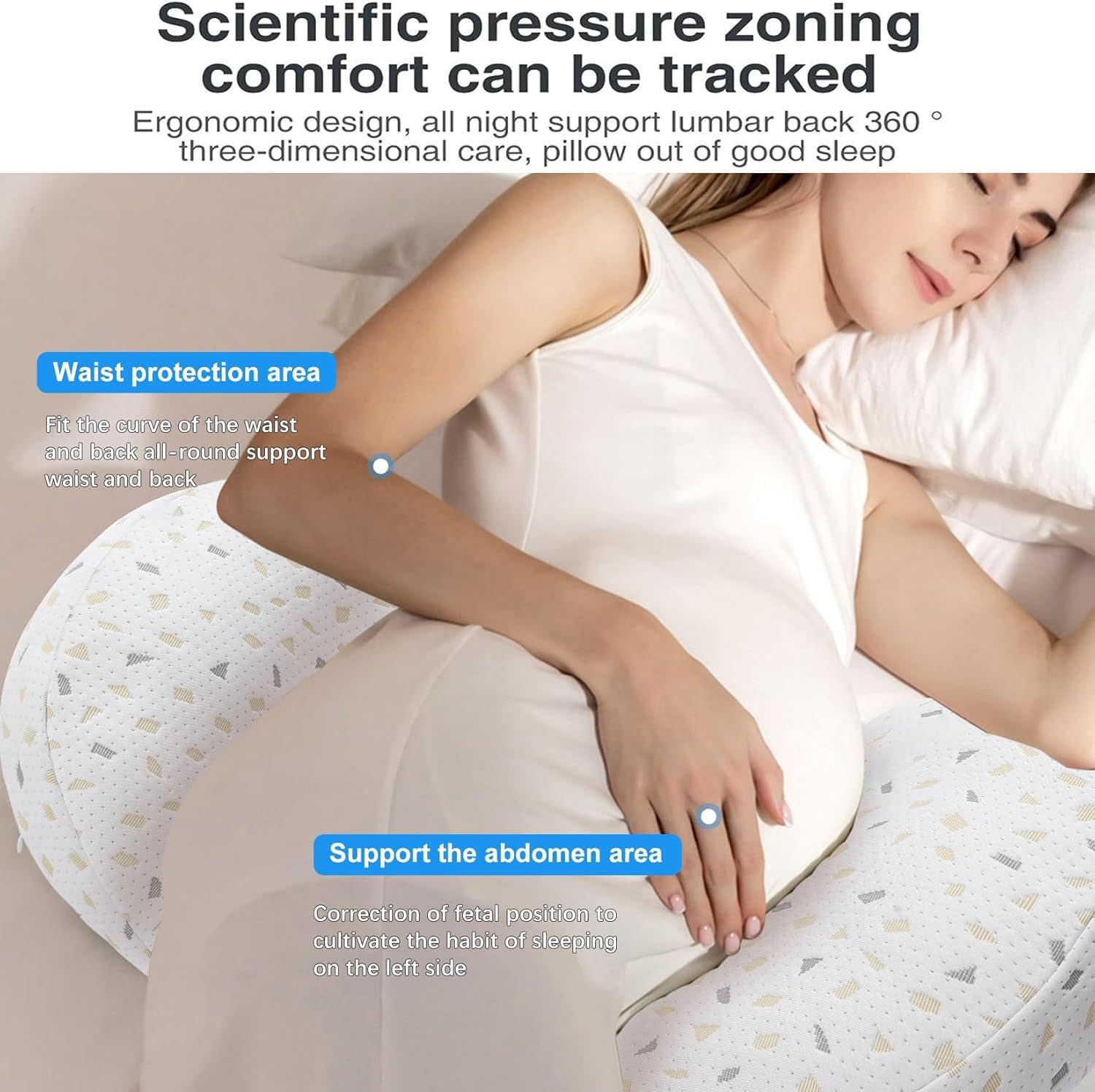 Busarilar Pregnancy Pillows for Sleeping, Maternity/Pregnancy Body Pillow Support for Back, Legs, Belly, HIPS of Pregnant Women, Detachable and Adjustable with Pillow Cover (Grey, Small)