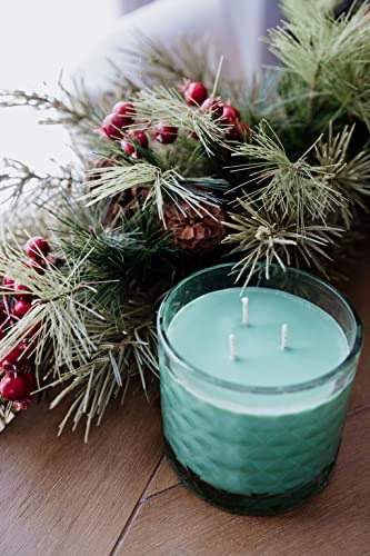 Gold Canyon™ - Holiday Wreath Scented Candle, Three-Wick, 100% Natural Soy Wax, Notes of Fresh Siberian Pine, Earthy Balsam Fir, and Bright Berries