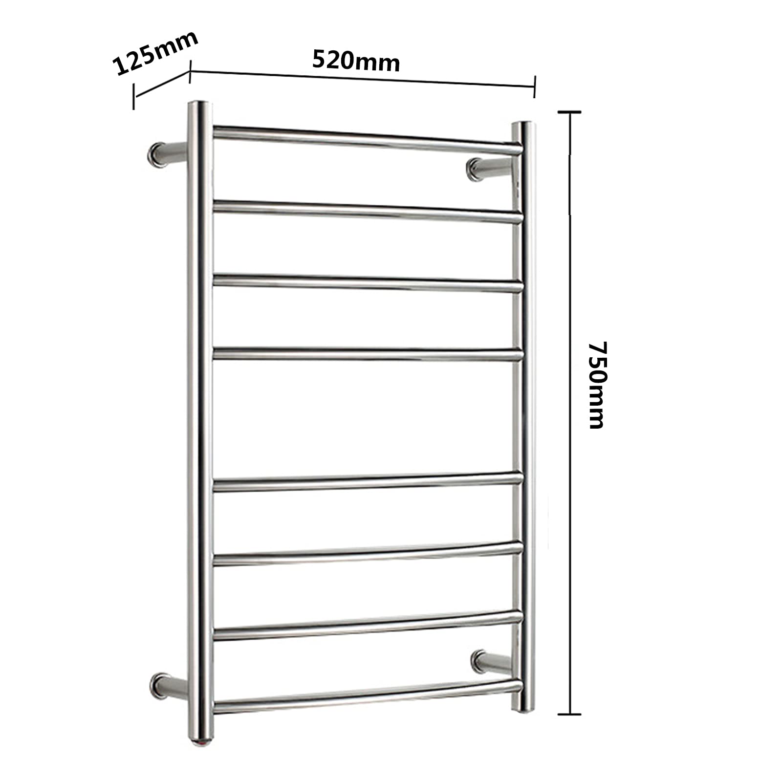 Bathroom Towel Warmer Electric Heated Towel Rack, Towel Warmer Drying Rack, Electric 304 Stainless Steel Heated Towel Rack with Shelf, Wall-Mounted Electric Heated Towel Rail, Bathroom Accessories,Sil
