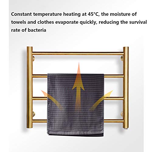 Bathroom Towel Warmer Electric Heated Towel Rack, Electric Heated Towel Drying Rack, 10-Bar Wall Mounted Towel Warmer with Timing Function, 304 Stainless Steel Polished Heated Towel Rail for Bathroom,
