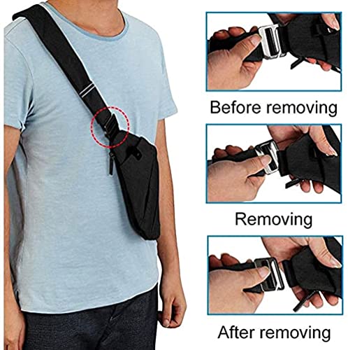 Chicdog Sling Bag Waterproof Shoulder Bag Chest Bag Crossbody Bag Anti-Theft Security Chest Pocket for Men Women (Black)