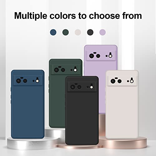 GiiYoon Silicone Case Compatible with Google Pixel 6, Full Body Silky Soft Touch Phone Case with Camera Protection, Shockproof Cover with Microfiber Lining, White