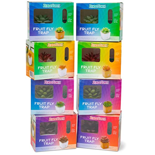 ZendoZones Fruit Fly Trap with Zendo Lure, Mellow Molly with Plastic White Base, Refillable and Reusable