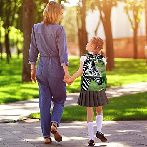 Zebra Pattern Large Backpack for Boys Girls SchoolBag with Multiple Pockets Canvas, 29.4x20x40cm/11.5x8x16 in