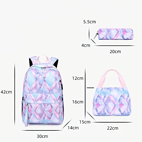 Rcuyyl Teens Bookbag Schoolbag 3pcs Set Backpack 3pcs Set Cute Kawaii Rucksack for School Bag Cute Aesthetic Backpack Travel Rucksack School Bag (Black)