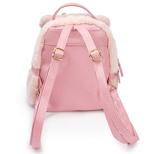 My Melody Backpack for Women Girls, Kawaii Anime Plush Backpack for School, Travel, Everyday Use - Pink Fur