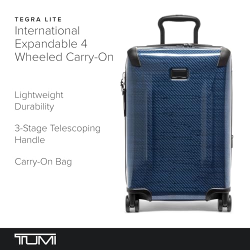 TUMI - Tegra-Lite International Expandable 4 Wheeled Carry-On - Carry On Luggage with Spinner Wheels & TSA Luggage Lock - Blue