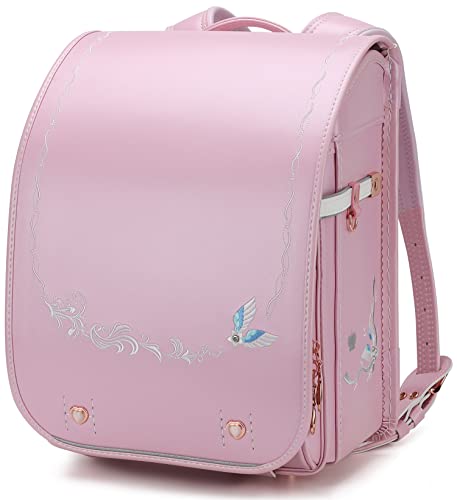 IwaiLoft Ransel Randoseru Backpack Automatic Satchel Japanese School Bag Wing Embroidery PU Bookbag For Girls Cosplay
