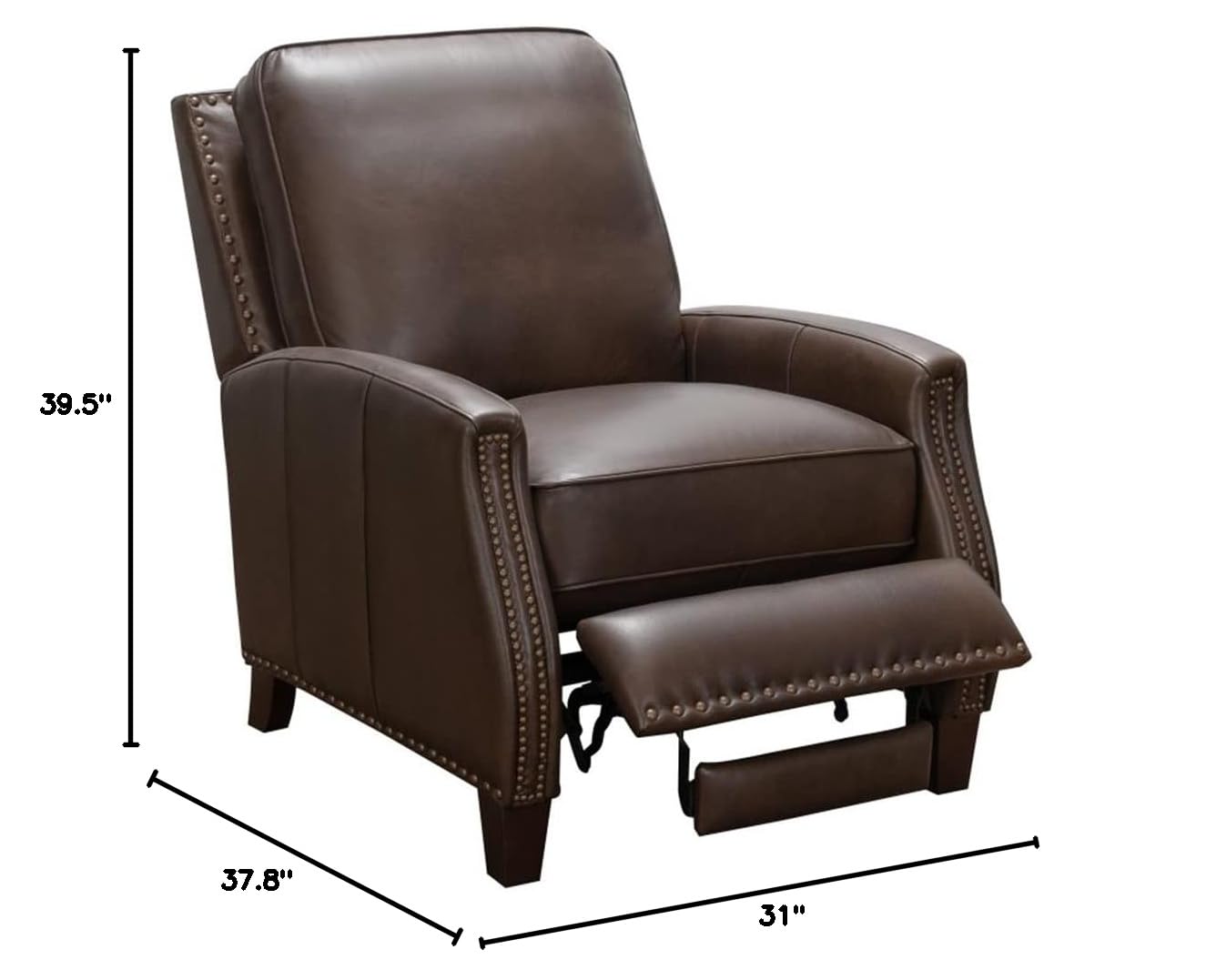 BarcaLounger Melrose Transitional Recliner Lounge Chair with footrest Extension 7-3155 in Ashford Walnut All Leather 5625-87 - Curbside Delivery