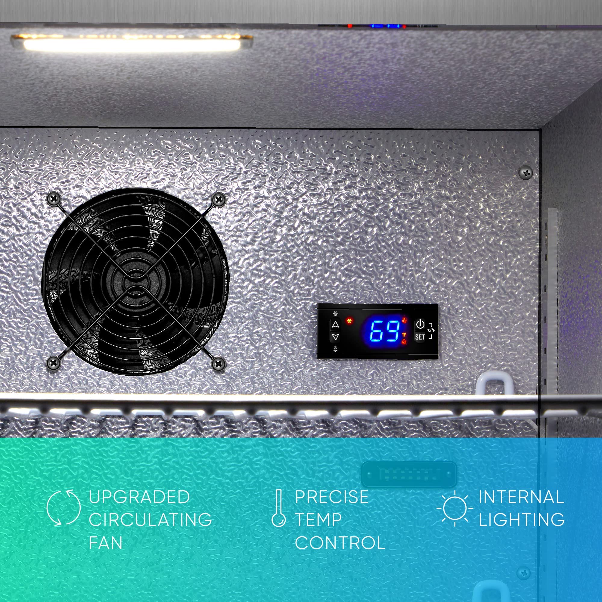 ICEJUNGLE Under Counter Refrigerator Stainless Steel, 5.30 Cu.Ft Full Size Fridge, 175 Cans Refrigerator with Built-in Design and IPX4 Waterproof, Premium Refrigerator for Efficient Storage