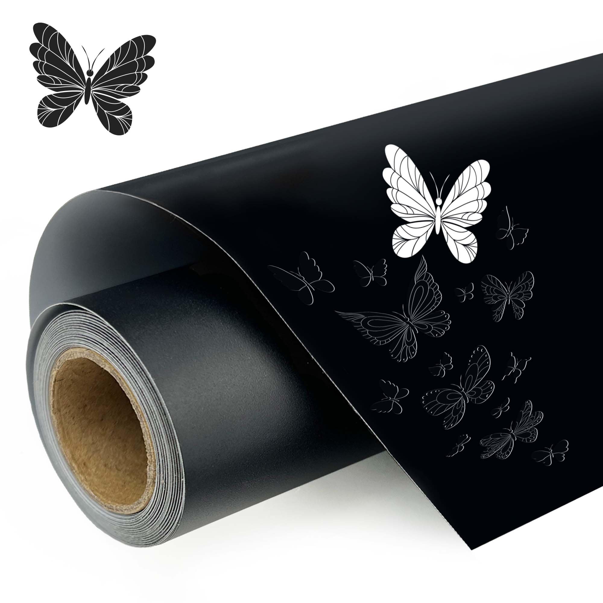 Matte Black Permanent Vinyl - 12" x 11 FT, Cricut Vinyl for Decor Sticker, Car Decal, Scrapbooking, Signs, Waterproof Window & Home Decal