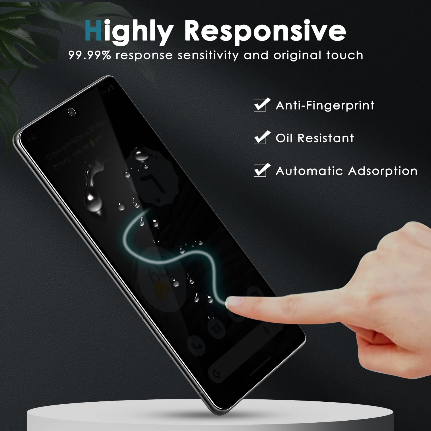 YWXTW [2 Pack] Privacy Screen Protector for Google Pixel 7 Pro,Tempered Glass Anti-Spy 9H Hardness Film for Google Pixel 7 Pro,HD Anti-Scratch Easy Install Bubble Free Case Friendly