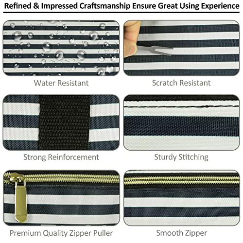 Travel Duffel Bag Foldable Weekender Overnight Bag for Men Women Lightweight Carry on Tote Bag For Spirit Airlines Blue White Stripes