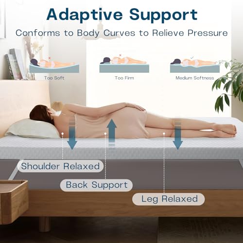 3 Inch Gel Memory Foam Mattress Topper King Size, Cooling Mattress Pad for Back Pain, with Removable Bamboo Cover,Bed Topper Soft & Breathable