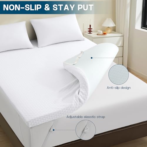 3 Inch Gel Memory Foam Mattress Topper King Size, Cooling Mattress Pad for Back Pain, with Removable Bamboo Cover,Bed Topper Soft & Breathable