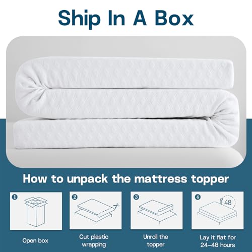 3 Inch Gel Memory Foam Mattress Topper King Size, Cooling Mattress Pad for Back Pain, with Removable Bamboo Cover,Bed Topper Soft & Breathable