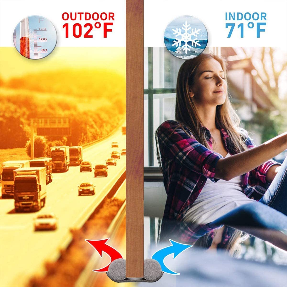 Under Door Draft Stopper,37 Inch Twin Door Draft Stopper Cuttable and Washable,Door Draft Blocker Energy Saving Door Weather Stripping Reduce Noise Window Breeze Blocker Adjustable Door Sweeps, White