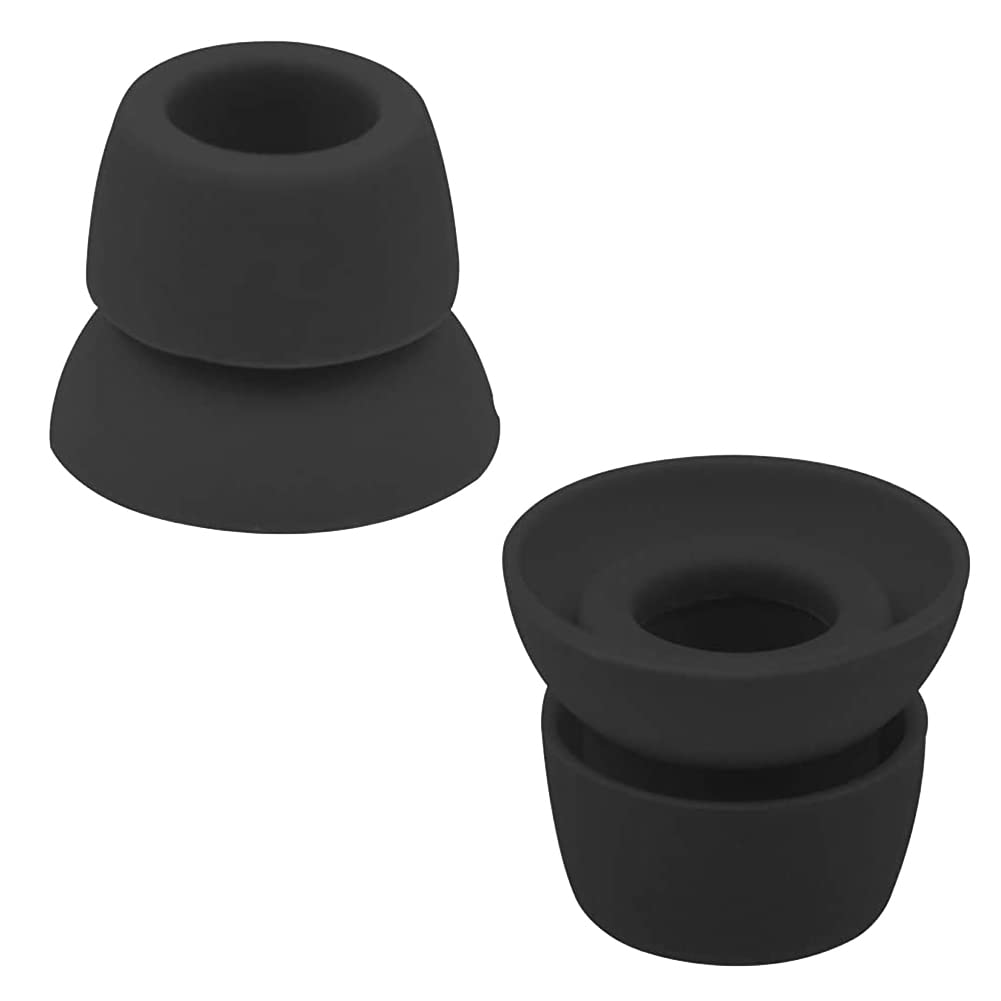 Earbud Tips Replacement for Powerbeats 1 2 3 Wireless Beats by Dre Headphones - Silicone Cover Compatible With Earbuds, 4 Pairs (Black)