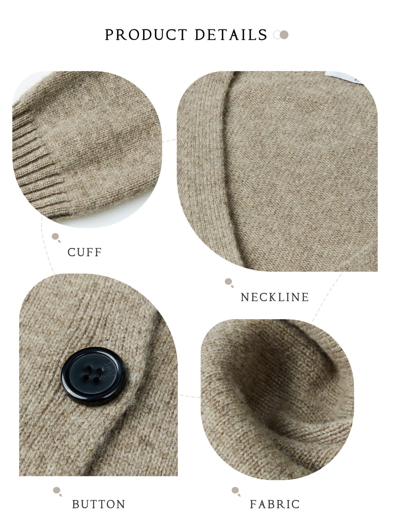 Liny Xin Women's Long Cardigan Sweater V-Neck 100% Merino Wool Fall Winter Warm Soft Knitted Cardigan Coat (Tan,L)