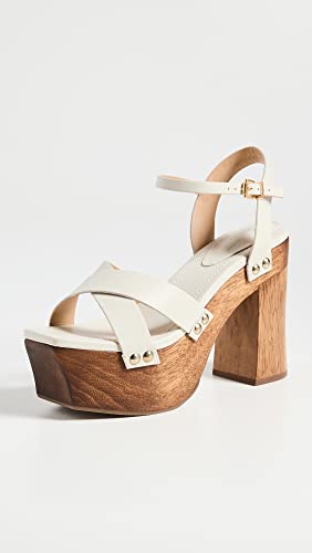 SCHUTZ Women's Gaylah Heels, Pearl, Off White, Tan, 9.5 Medium US