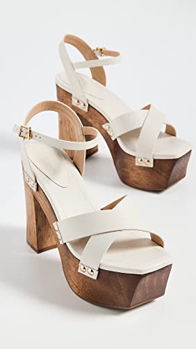 SCHUTZ Women's Gaylah Heels, Pearl, Off White, Tan, 9.5 Medium US