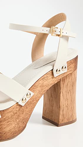 SCHUTZ Women's Gaylah Heels, Pearl, Off White, Tan, 9.5 Medium US