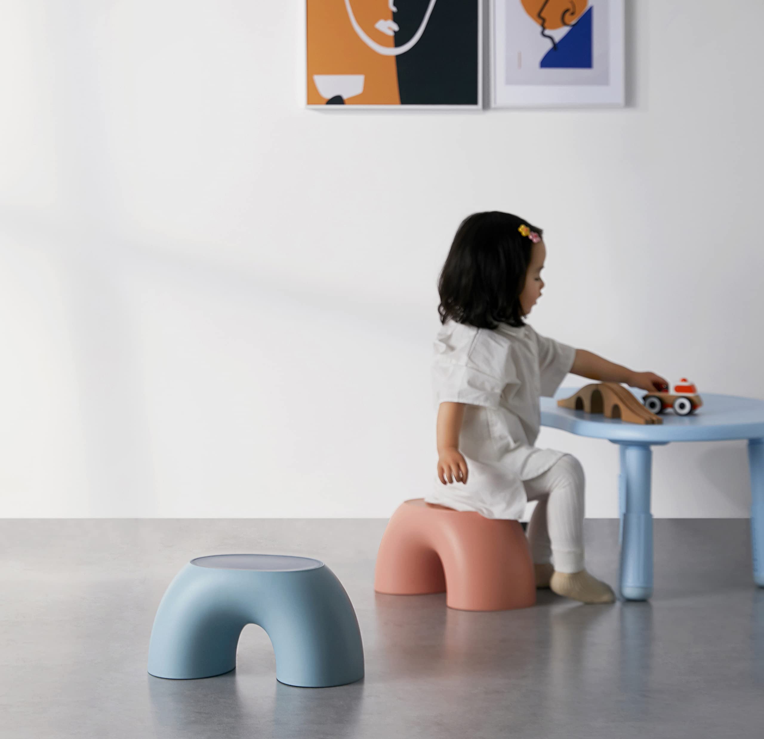 LAN ZHANG GUI Kid Stool Children's Stool Rainbow Stool Foot Stool is Suitable for Living Room bedrooms, Study, Kitchen and Bathroom, etc. (Green)